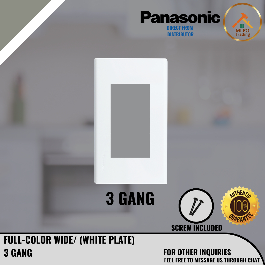 Panasonic Wide Series - 1 Gang, 2 Gang, 3 Gang, Blank Plate - WEG 6801W ...
