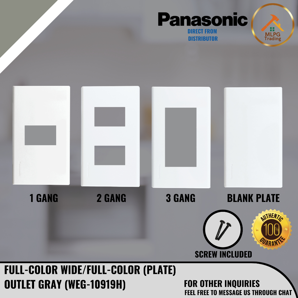 Panasonic Wide Series - 1 Gang, 2 Gang, 3 Gang, Blank Plate - WEG 6801W ...