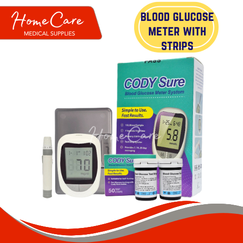 CODY Sure Glucometer + Glucose Strips 50's (1 Set ) | Shopee Philippines