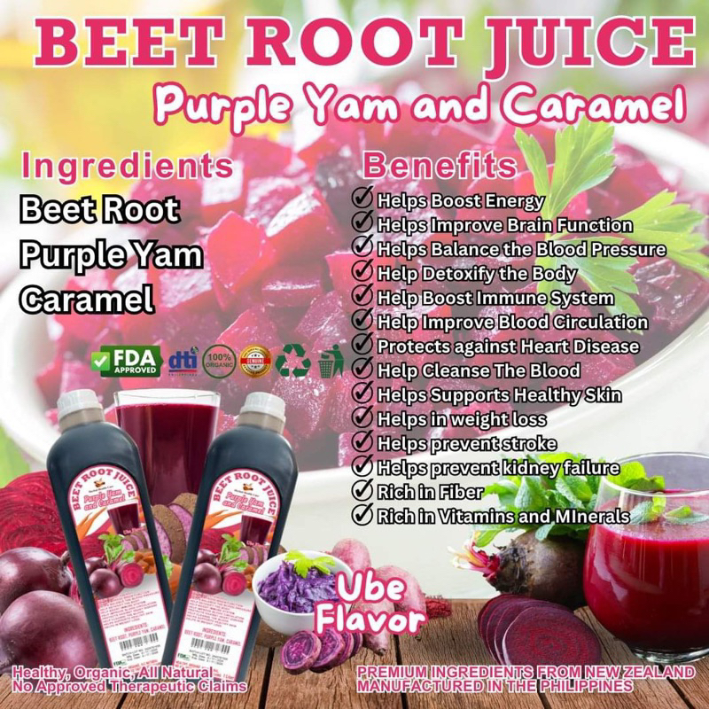 BEET ROOT JUICE w/ mangosteen and moringa 1Liter | Shopee Philippines