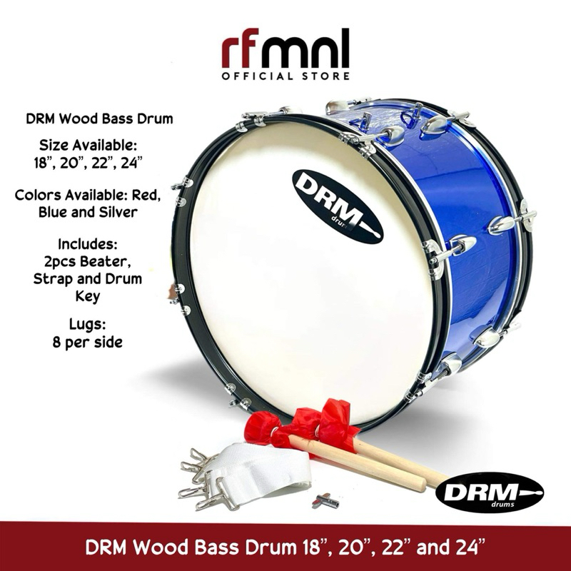 DRM Wood Bass Drum 18”,20”,22” And 24” | Shopee Philippines