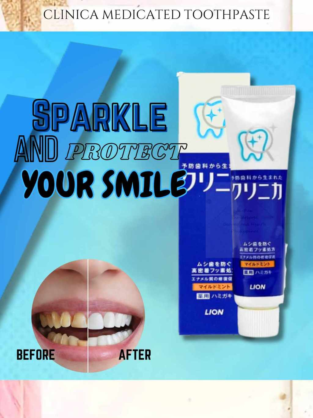 LION Clinica Toothpaste Whitening Mild Mint Flavor 30g | Shopee Philippines