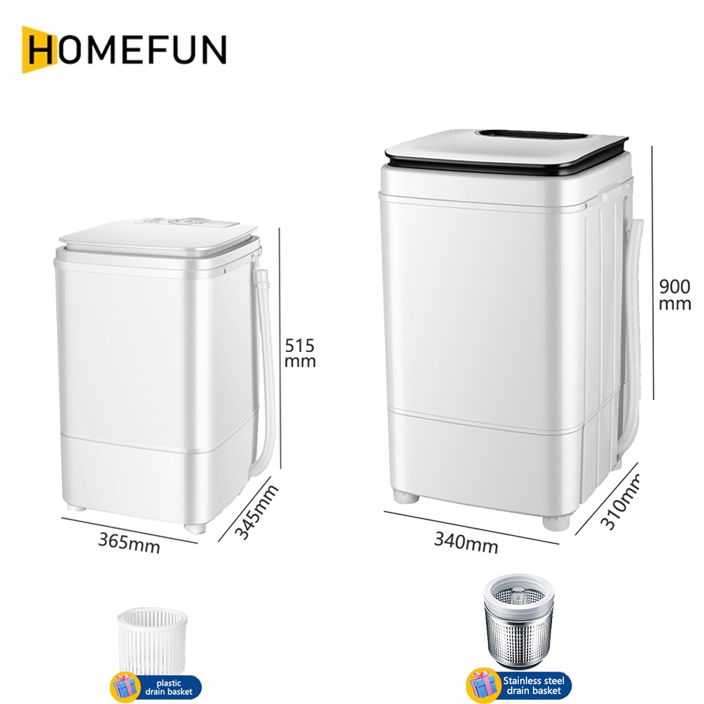 HOMEFUN 8KG Washing Machine Fully Automatic MINI Washing Machine with ...