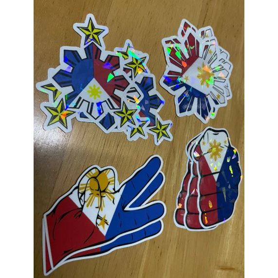 PHILIPPINES FLAG DESIGN VINYL STICKER HIGH QUALITY WATERPROOF | Shopee ...