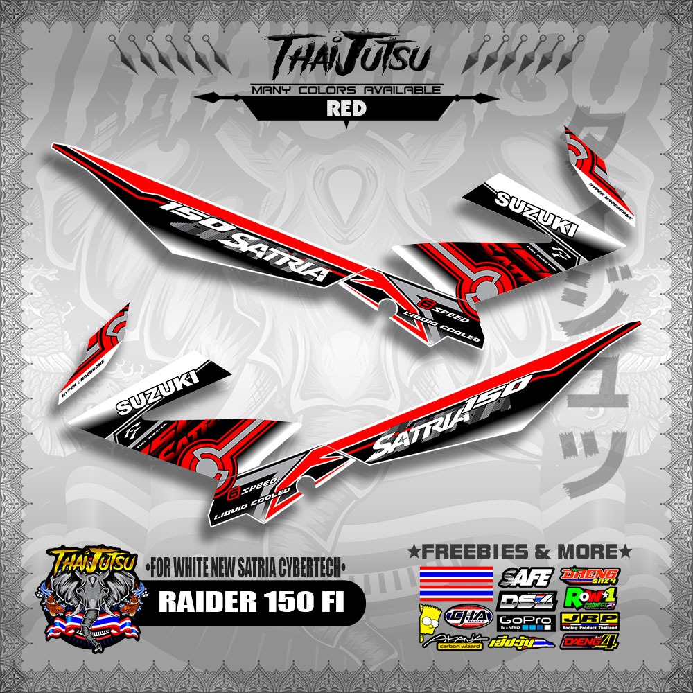 RAIDER 150 FI DECALS ( FOR WHITE NEW SATRIA CYBERTECH ...