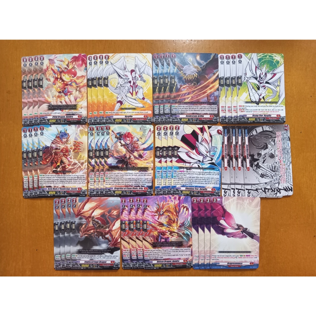 CFV Dragon Empire Commons Playset DZ-BT02 Illusionless Strife Cardfight Vanguard English ...