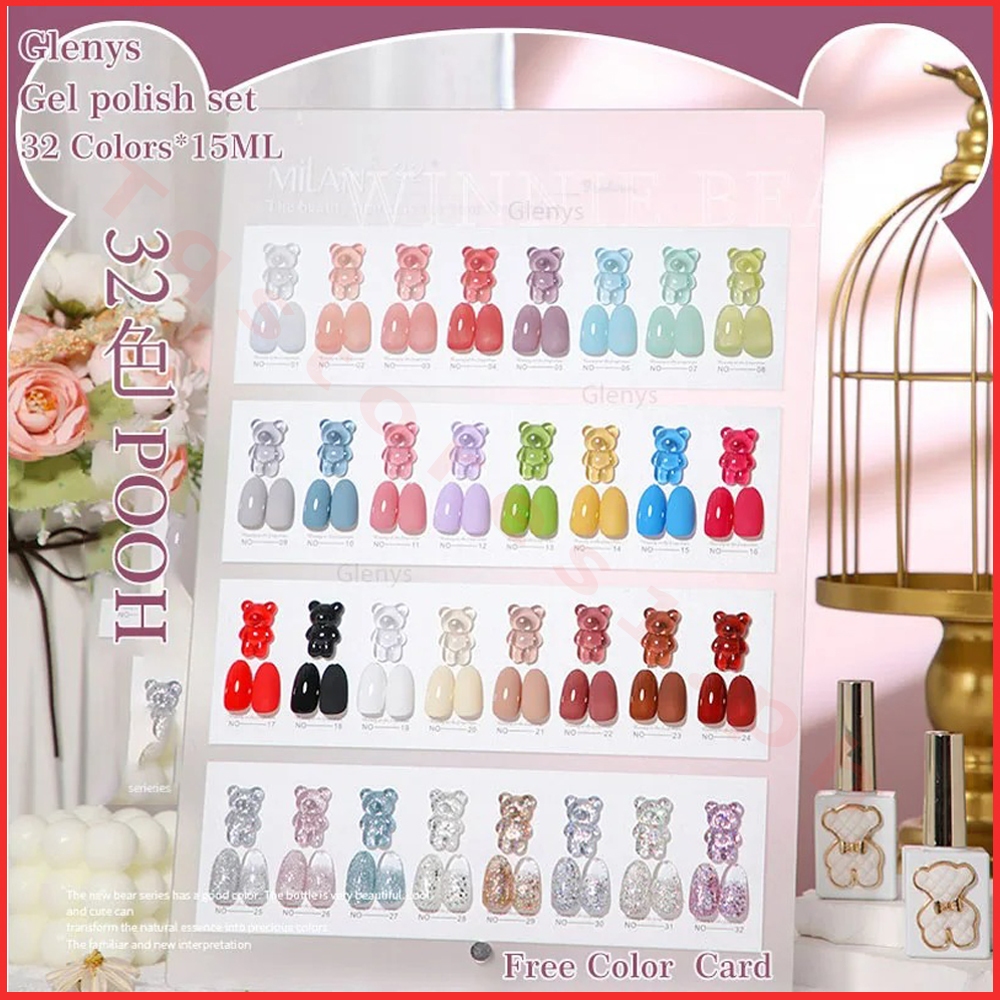 TQ 15ml 32 color Nail Art Crystal Diamond Powder Fresh pure color Gel ...