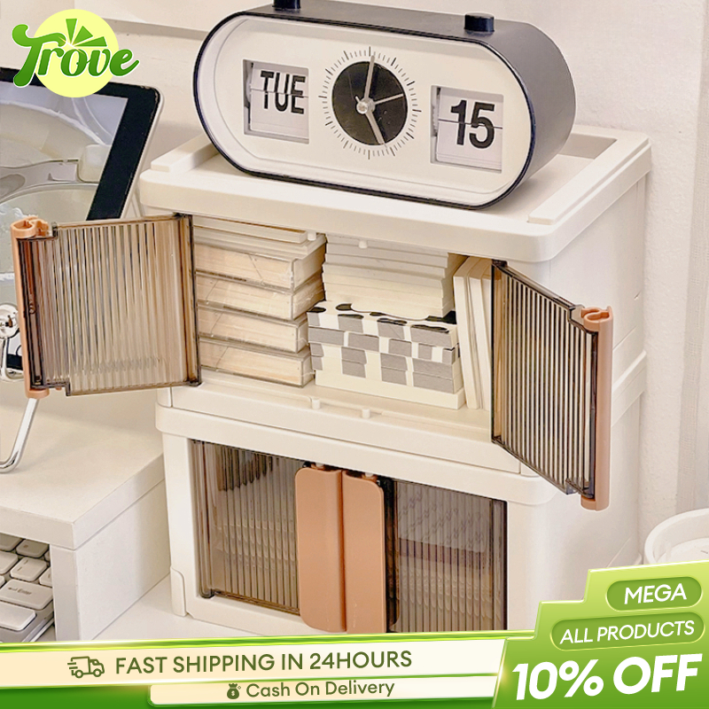 Trove Desktop Storage Box Small Stackable Foldable Desk Organizer ...