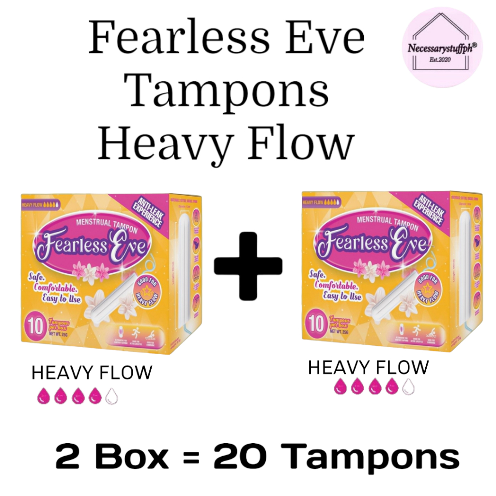 Fearless Eve HEAVY FLOW Menstrual Tampons (2 box = 20 Tampons) | Shopee ...
