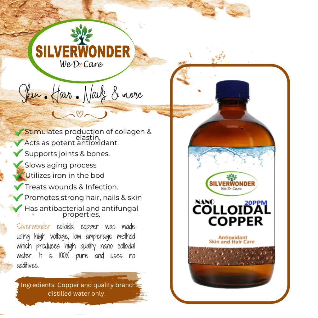 250ml Silverwonder Colloidal Copper for Hair & Skin Pure No Additives ...