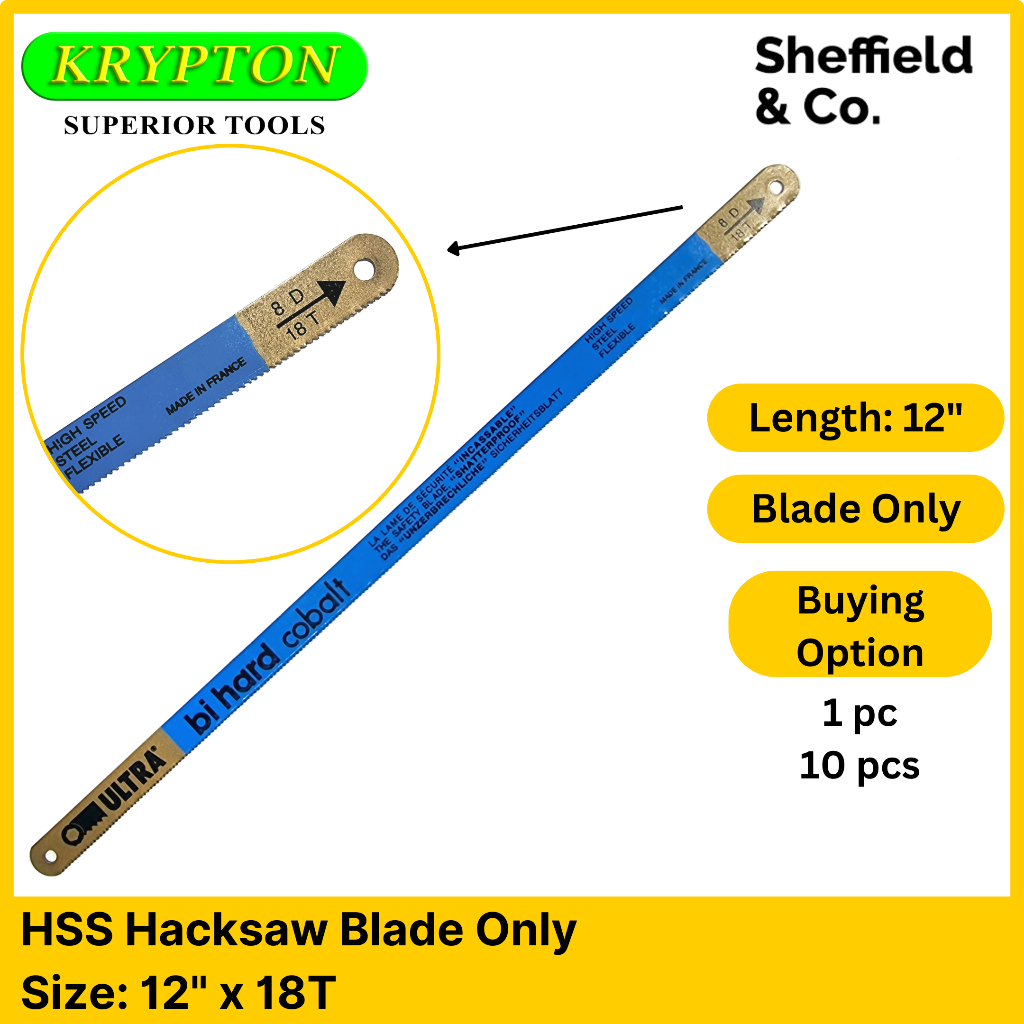 KRYPTON HSS Hacksaw Blade Only (12") | Shopee Philippines