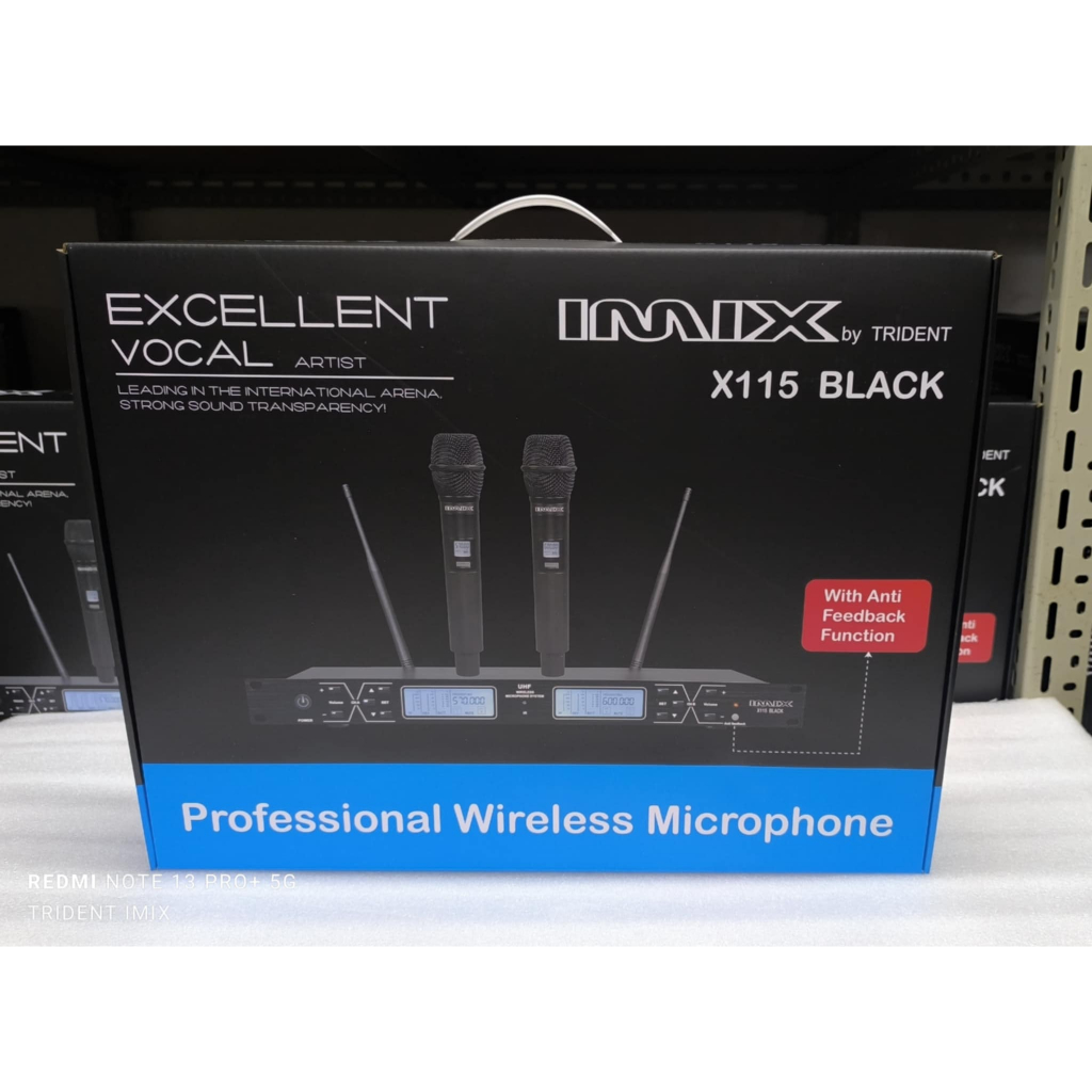 IMIX X115 Black UHF dual wireless microphone with ANTI FEEDBACK ...