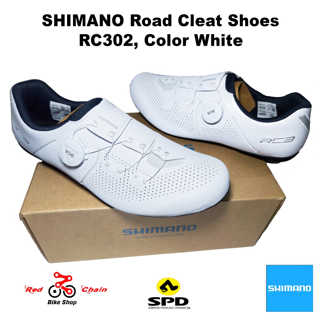 SHIMANO Road Cleat Shoes RC302, Wide, Color White (NEW 2024 MODEL) | Shopee Philippines