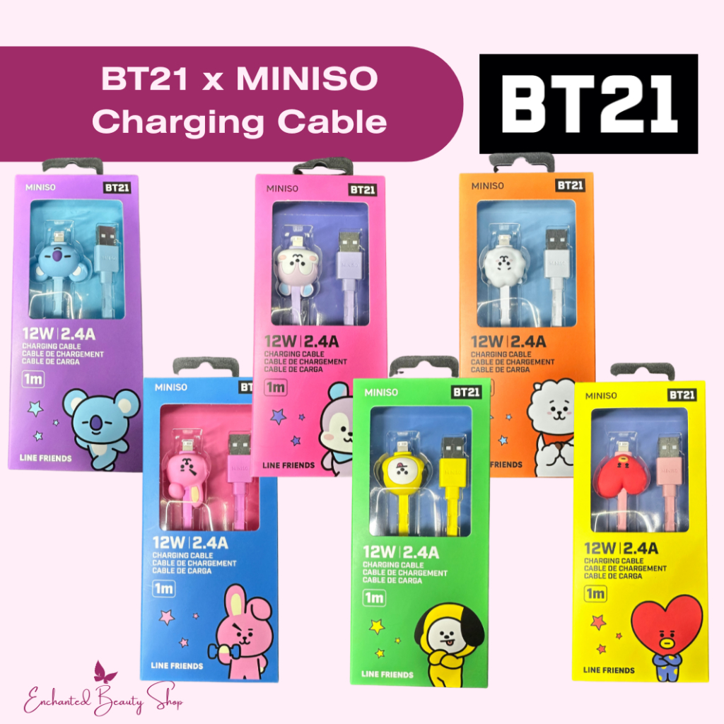 BT21 x MINISO 12W 204A 1 Meter Charging Cable for IOS only | Shopee ...