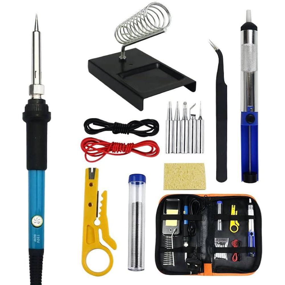 15in1PC 60W Electric Solder Iron Mini Soldering Iron Adjustable ...