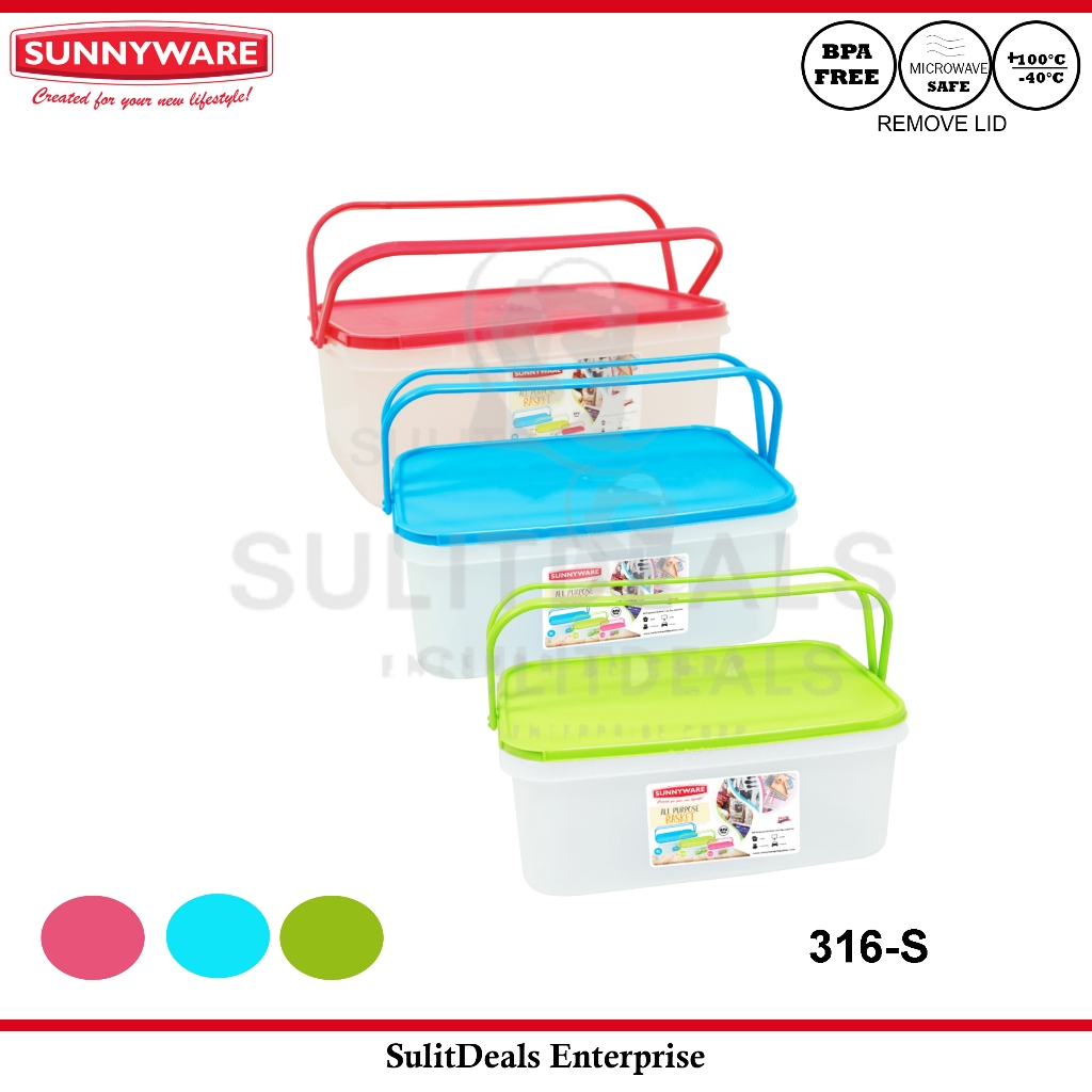 Sunnyware 2.5 Liters All Purpose Basket with Handle Small - Blue Green ...