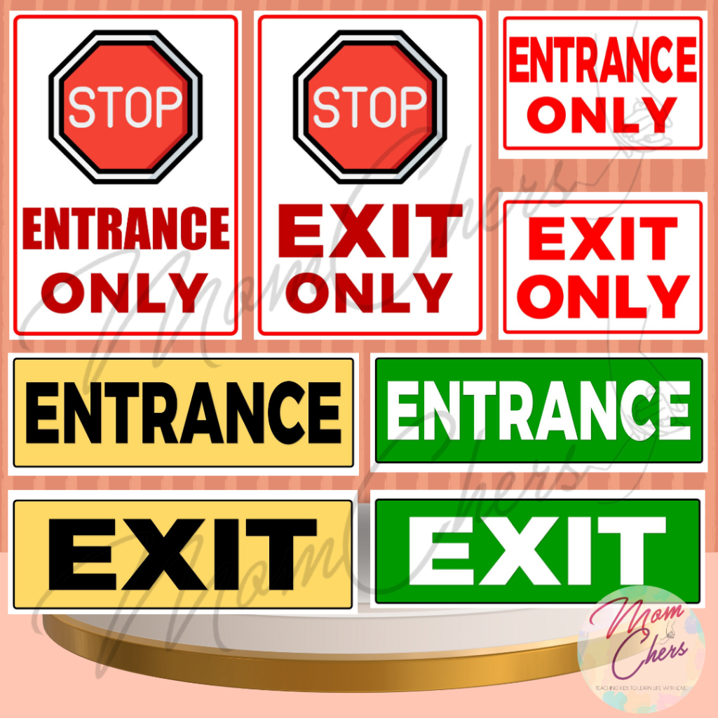 Laminated Signage Poster Entrance Exit Entrance Only Exit only | Shopee ...