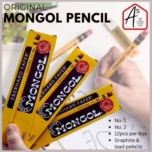 A's MONGOL 1 AND 2 -Mongol Fine Pencil Point 1 and 2 with Soft Eraser ...