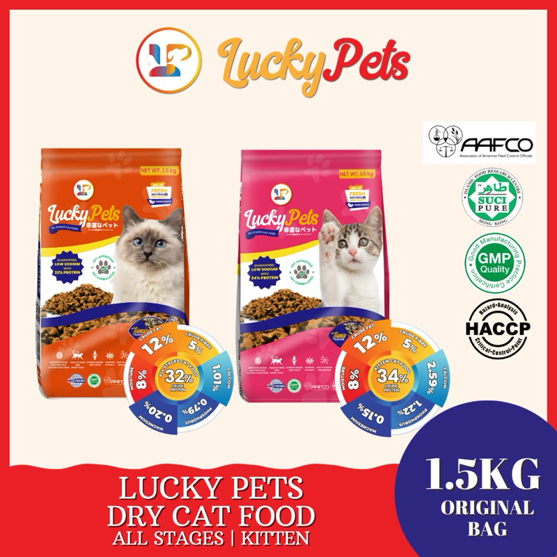 Lucky Pets Cat Food 1.5kg Resealable original packaging | Shopee ...