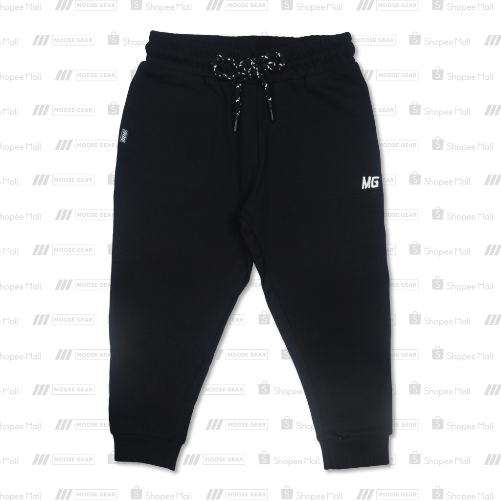 Moose Gear Black Jogger Pants With MG Embroidery Details (JP-F 14352 ...