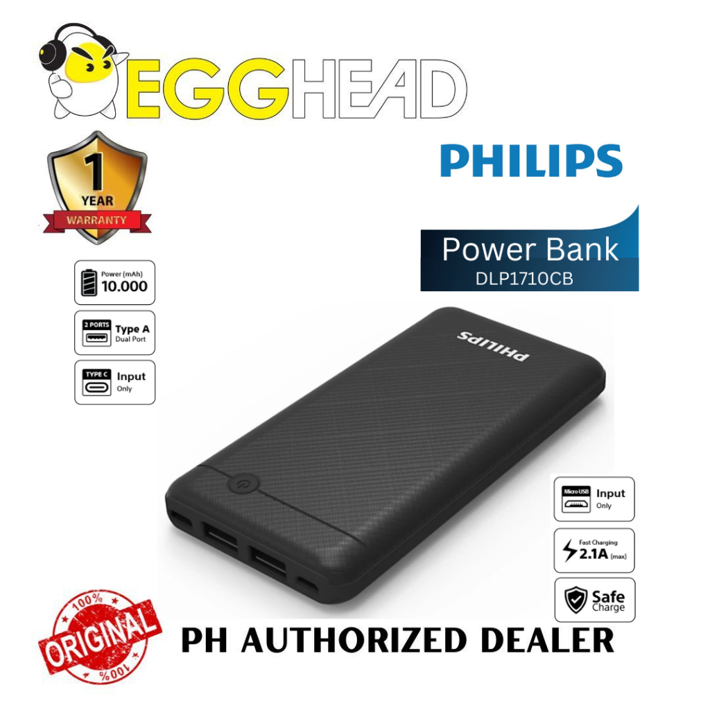 Philips Power Banks 10000mAh| DLP1710CB | Shopee Philippines
