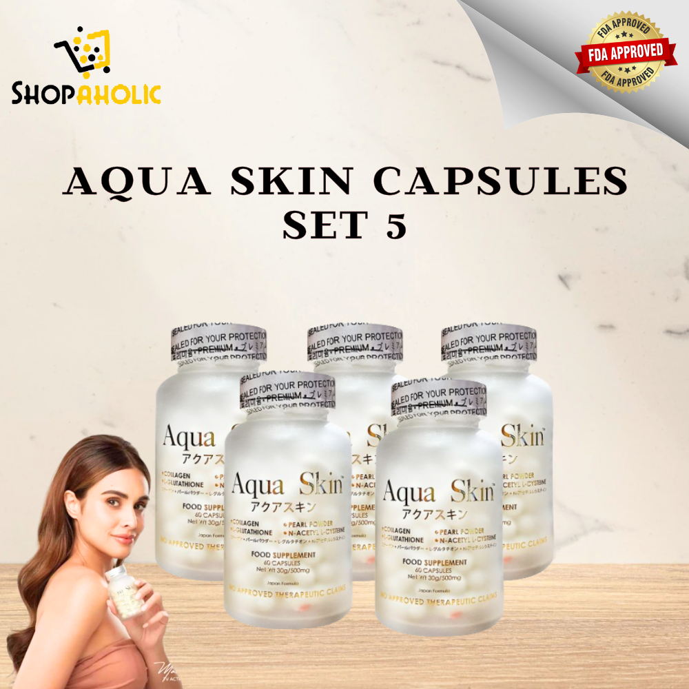 SET 5 Aqua Skin Capsule Glutathione w/Collagen Beauty Supplements Skin ...