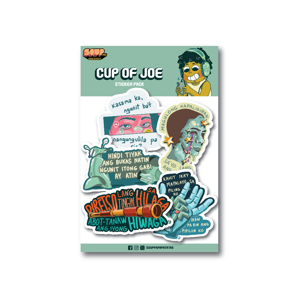 CUP OF JOE STICKER PACK, vinyl die cut stickers in waterproof ...