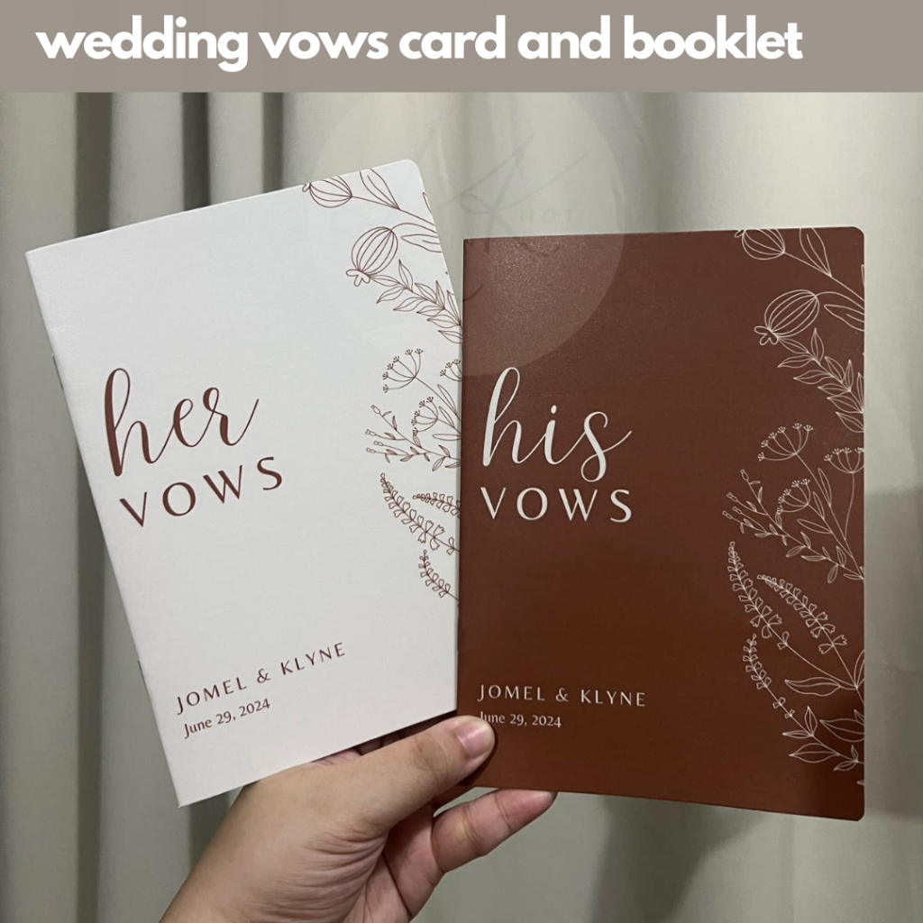 1 PAIR WEDDING VOWS CARD / BOOKLET (FREE LAYOUT) - HIS & HERS | Shopee ...