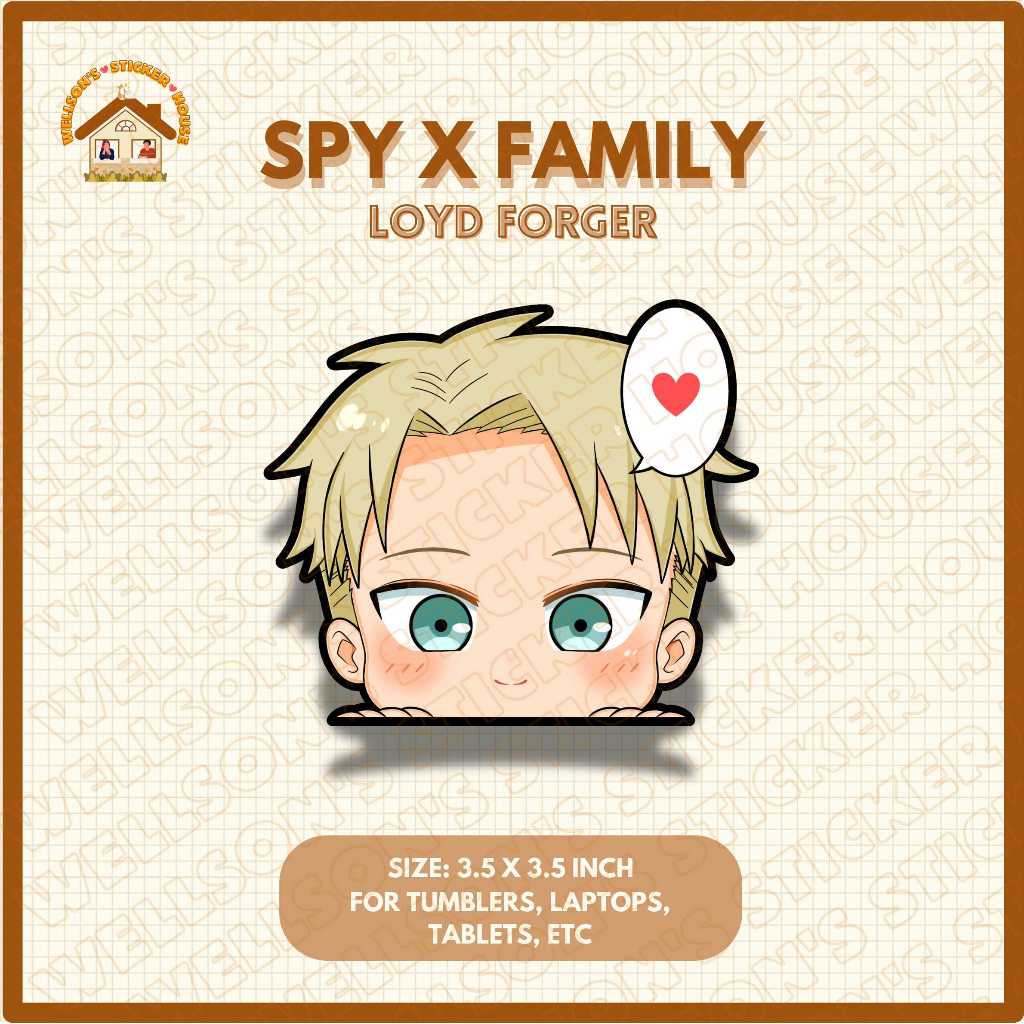 Anime Spy x Family Loyd Forger Vinyl Waterproof Glossy Peeker Sticker ...