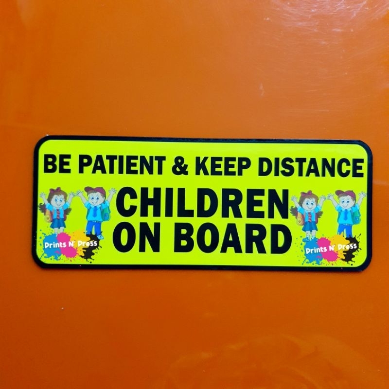 CHILDREN ON BOARD be patient. (2pcs) waterproof vinyl sticker. ships in ...