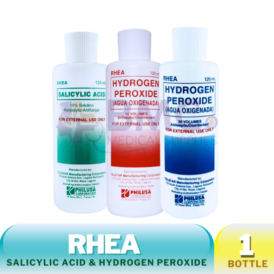 Rhea Hydrogen Peroxide & Salicylic Acid [120ml,500ml] 10volumes ...