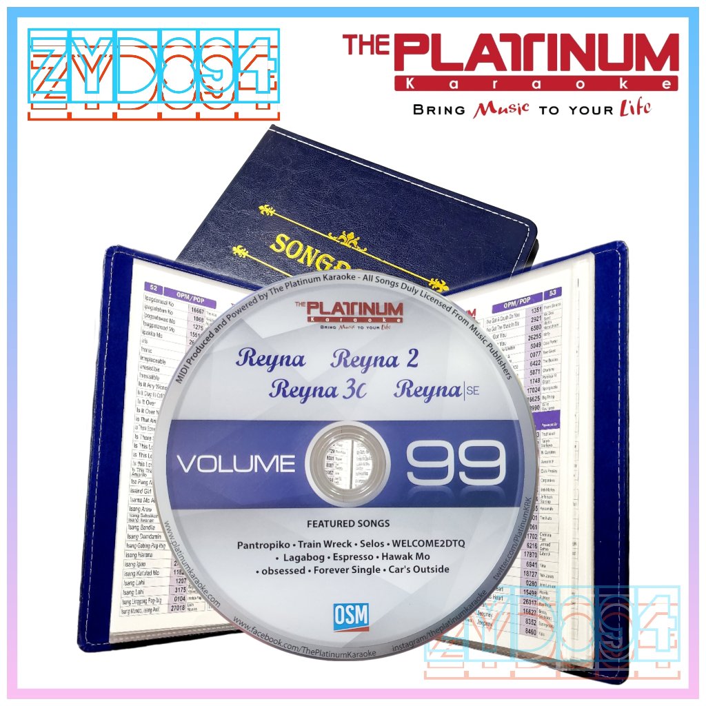 VOLUME-99 PLATINUM UPDATED CD with SONGBOOK FOR REYNA, REYNA 2, REYNA 3C & REYNA SE | Shopee ...