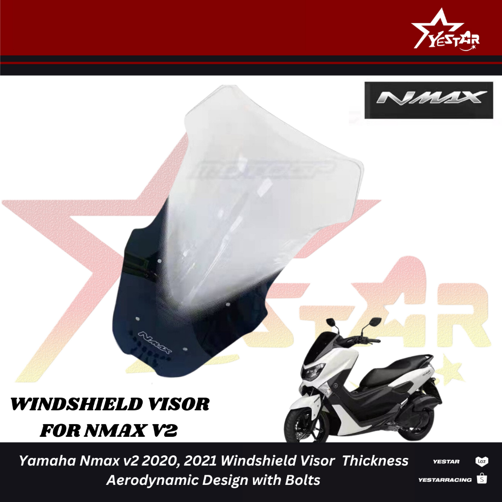 1 pc Visor Yamaha Nmax v2 2020 2021 Windshield Thickness Aerodynamic ...