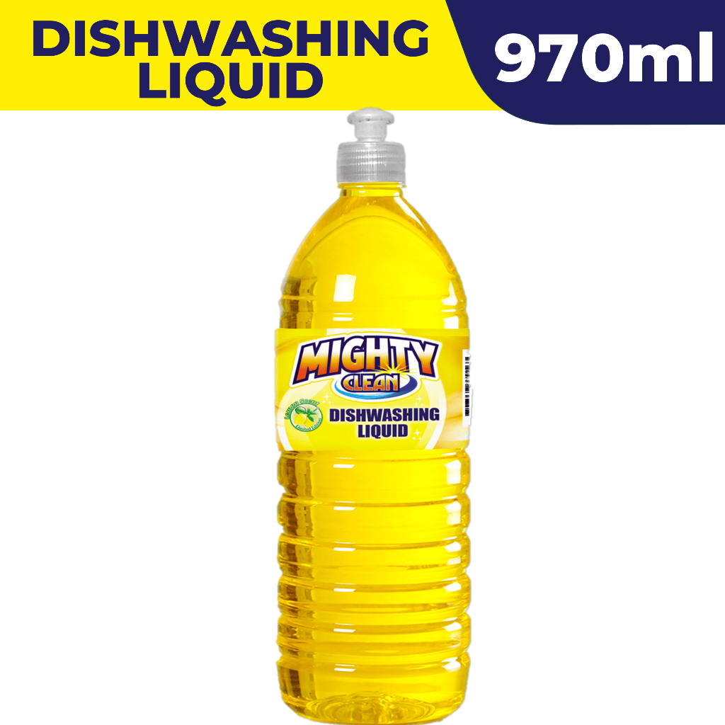 Mighty Clean Dishwashing Liquid Lemon - dwl (yellow) - 970ml | Shopee ...