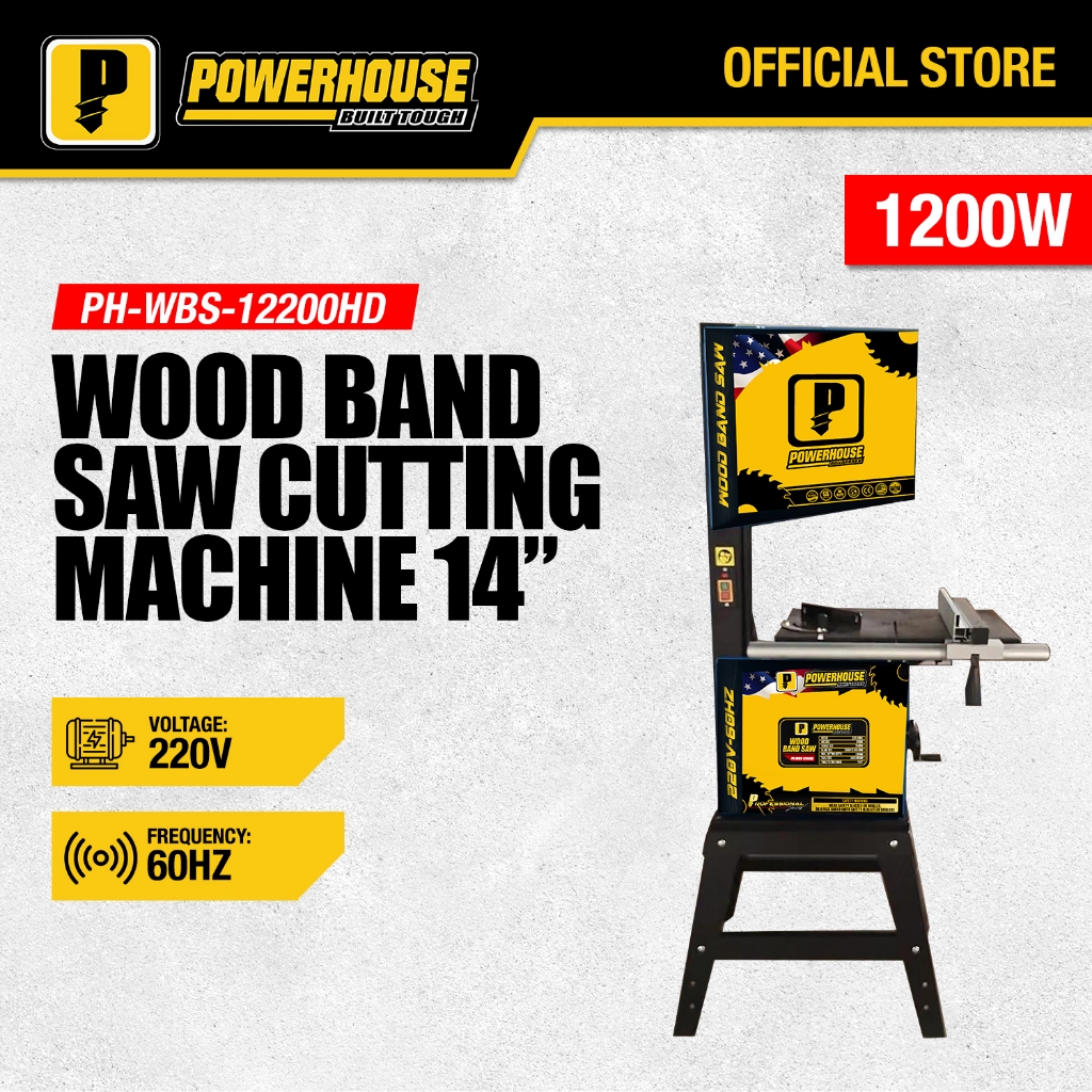 Powerhouse Wood Band Saw Cutting Machine 14" Inches 1200W PH-WBS-1200HD ...