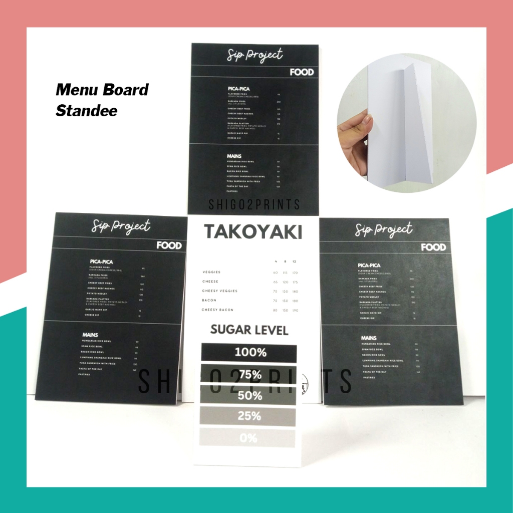 Customize Personalize Menu Board on Sintra with stand Waterproof and ...