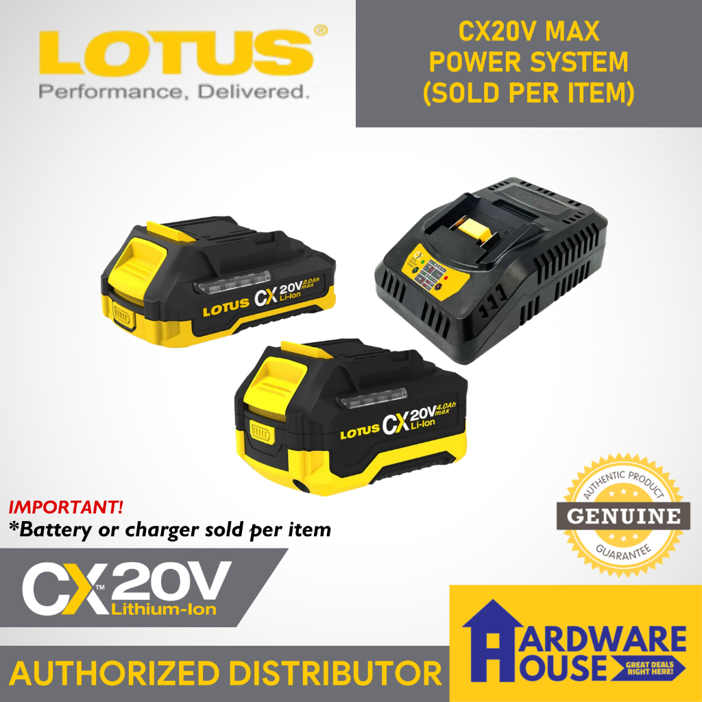 ORIGINAL LOTUS 20V Battery 2AH 4AH OR Fast Charger CX20V Power Pack For ...