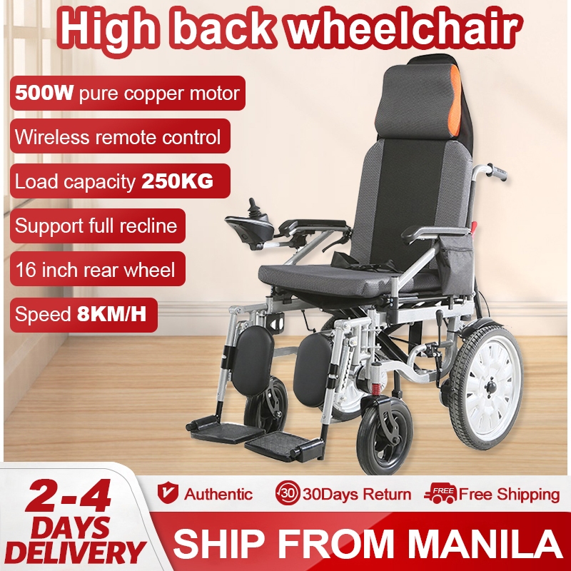 Electric Wheelchair Folding Lightweight Elderly Wheelchair Recliner ...