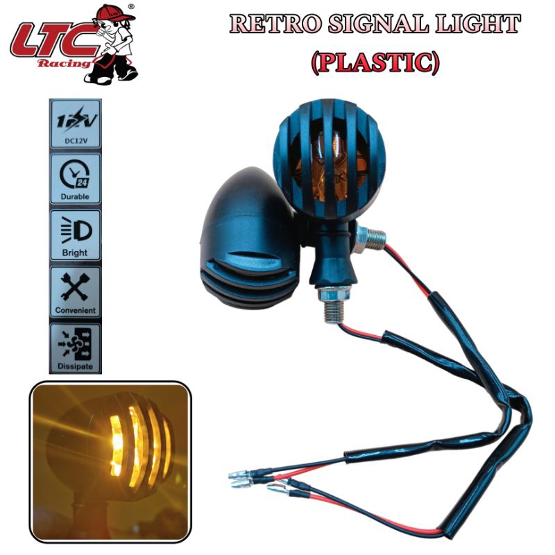 LTC RACING UNIVERSAL PLASTIC RETRO SIGNAL LIGHT (YELLOW) | Shopee ...