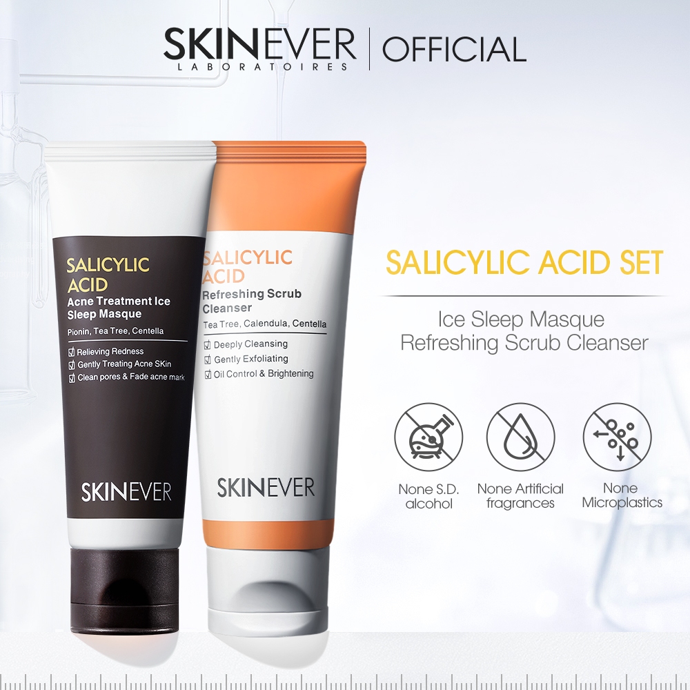 SKINEVER Salicylic Acid Acne Treatment Ice Sleep Masque and Refreshing ...