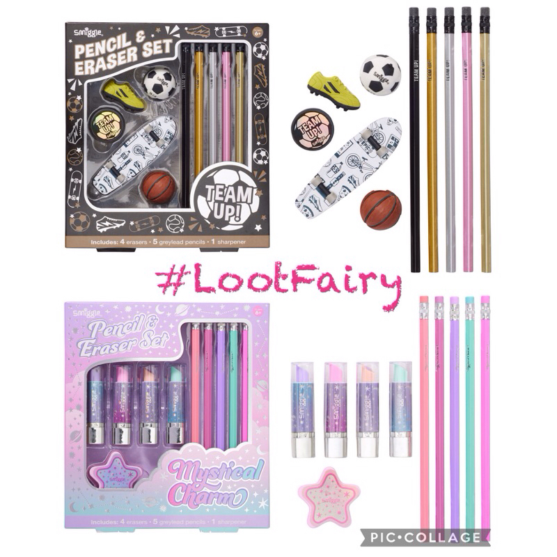 SMIGGLE PENCIL AND ERASER SET | Shopee Philippines