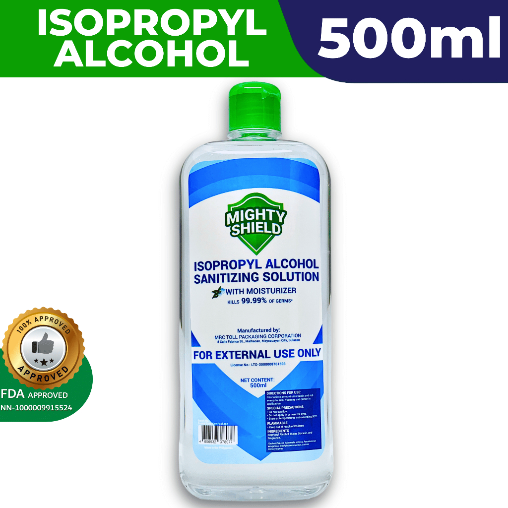 Mighty Shield Isopropyl Alcohol with Moisturizer - ISO 500ml | Shopee ...