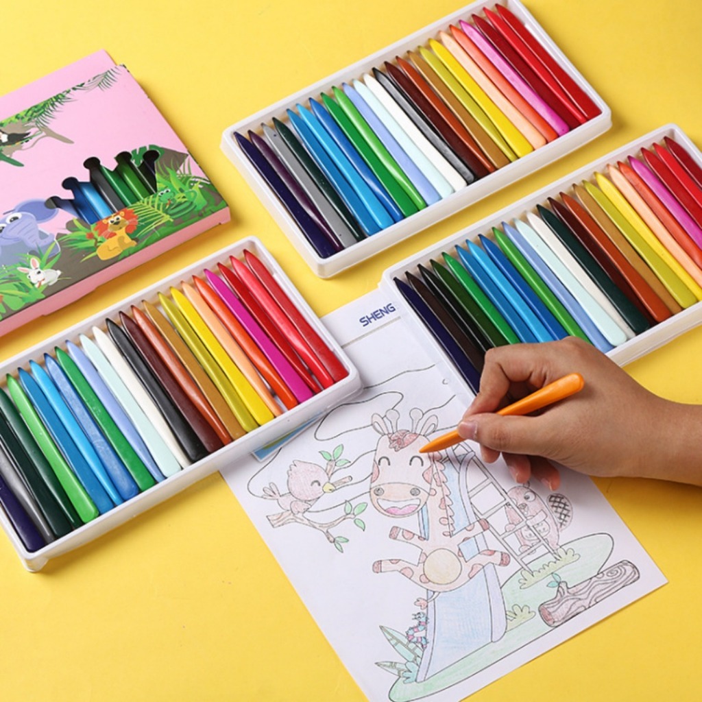 36/24/12pcs Crayon Set Safe Non-Toxic Not Dirty Hand Washable Color ...