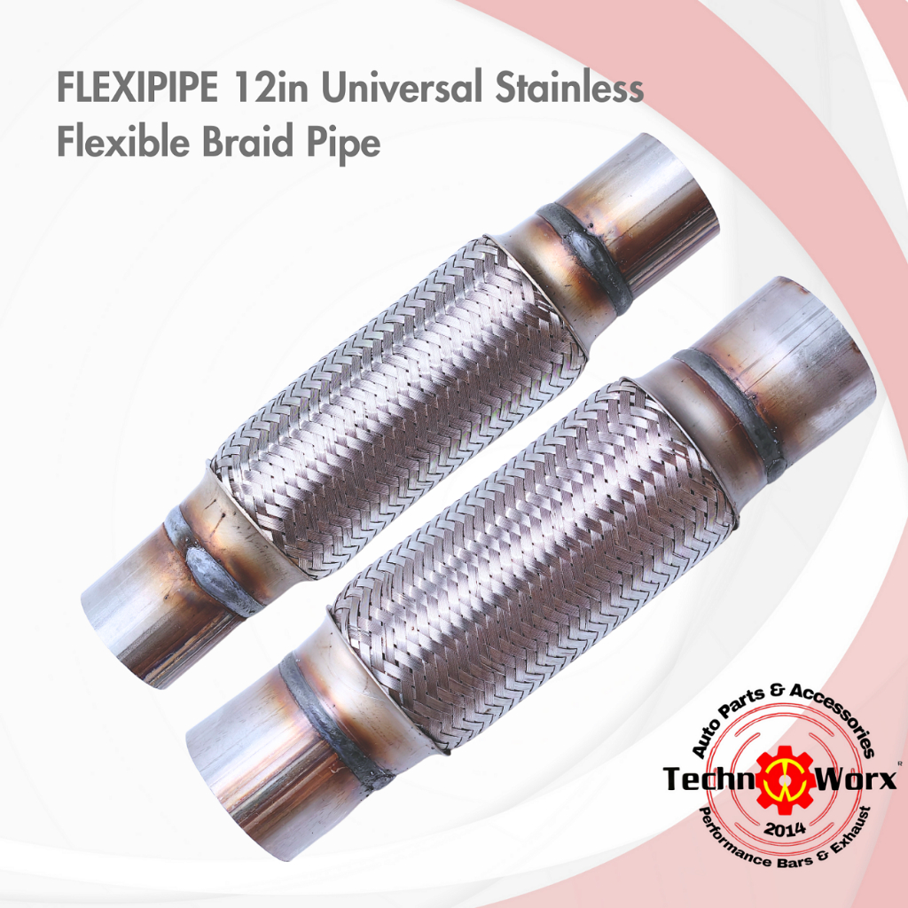 Flexipipe 12in Stainless Flexible Braid Pipe Exhaust Car FLEXI PIPE ...