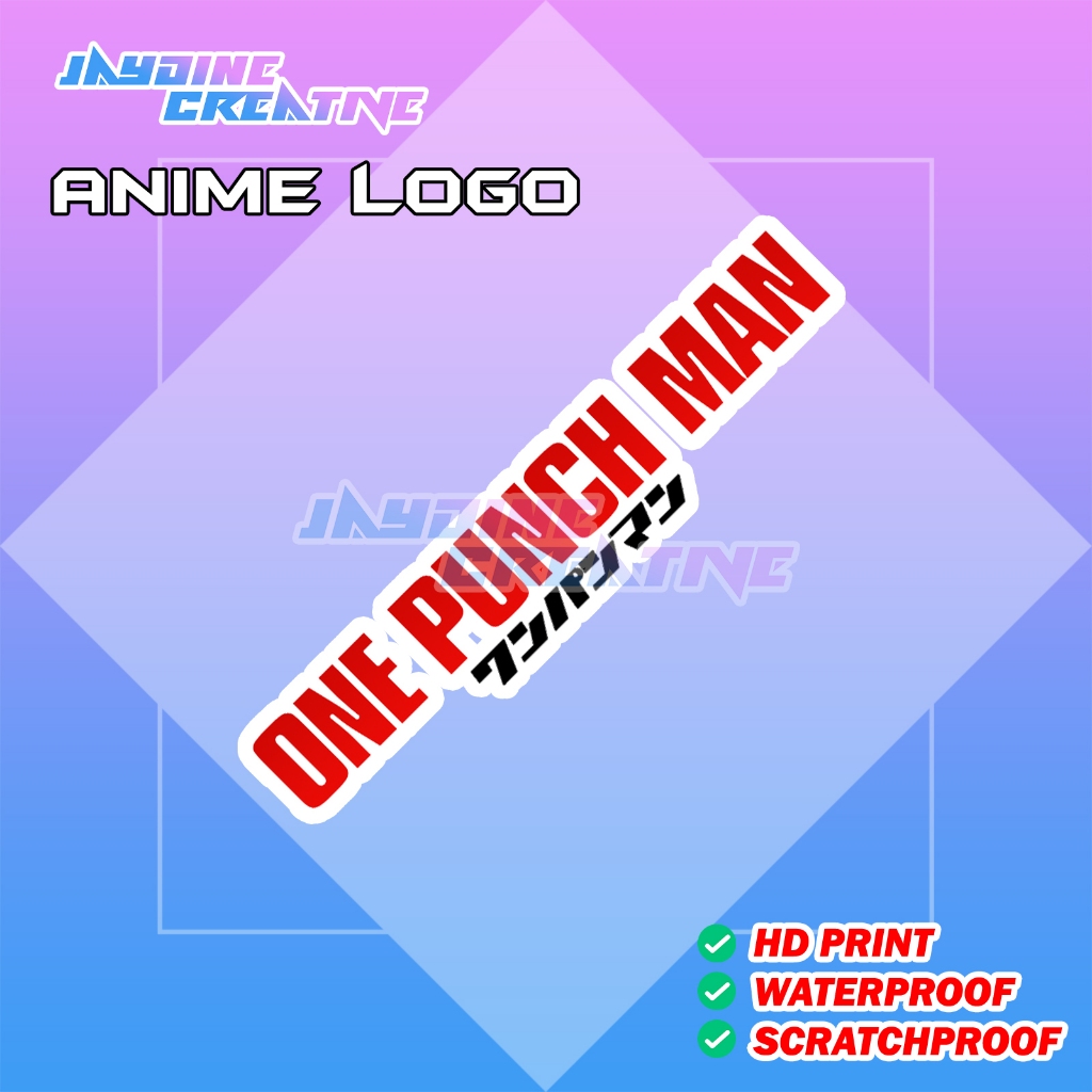 One Punch Man Logo Sticker, Indoor Outdoor Vinyl Sticker, Waterproof ...