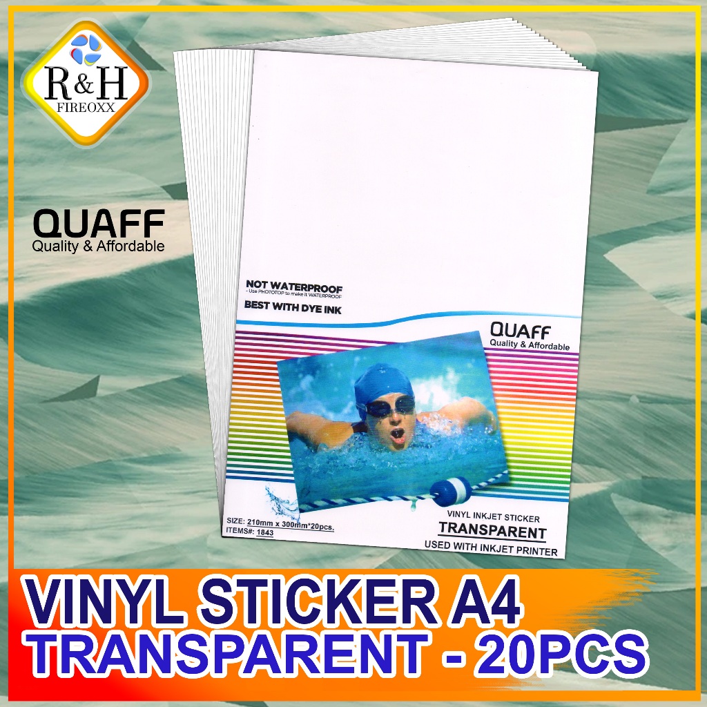 QUAFF VINYL STICKER | A4 Transparent | 20pcs | Shopee Philippines