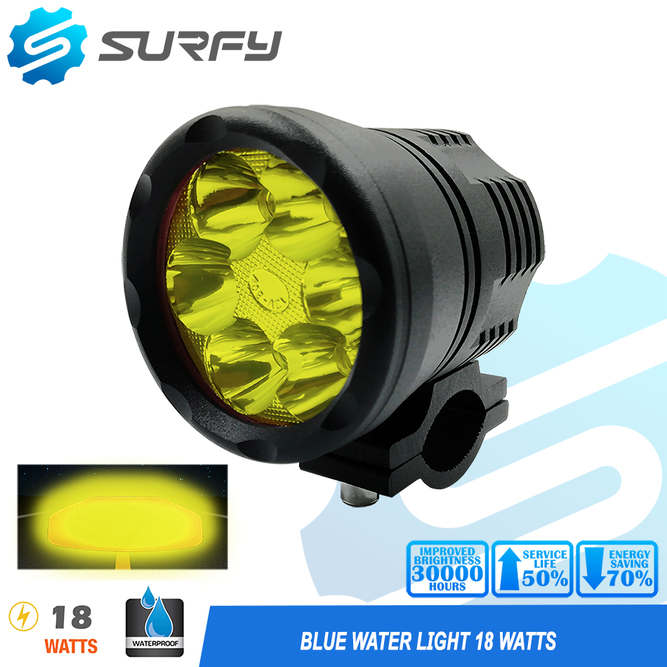 Surfy Motorcycle Blue Water 60W LED Headlight Fog Light Waterproof ...