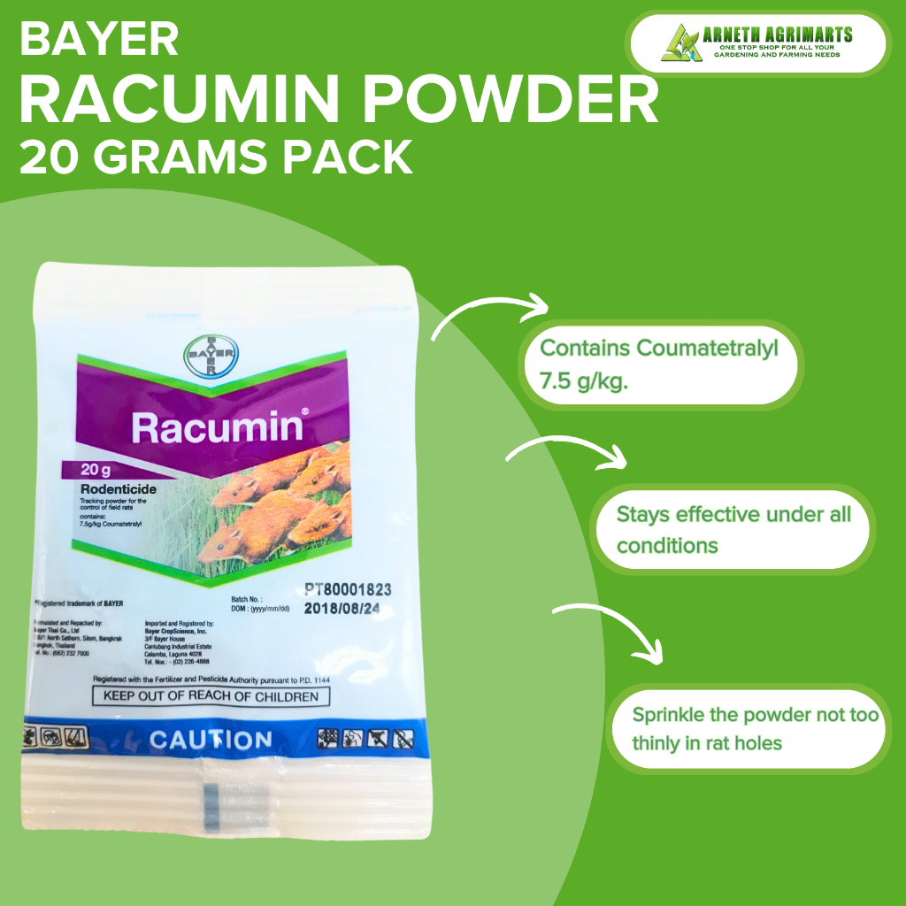 ARNETH RACUMIN 20g / ZINC PHOSPHIDE 10g RAT POISON and MOUSE TRAP ...
