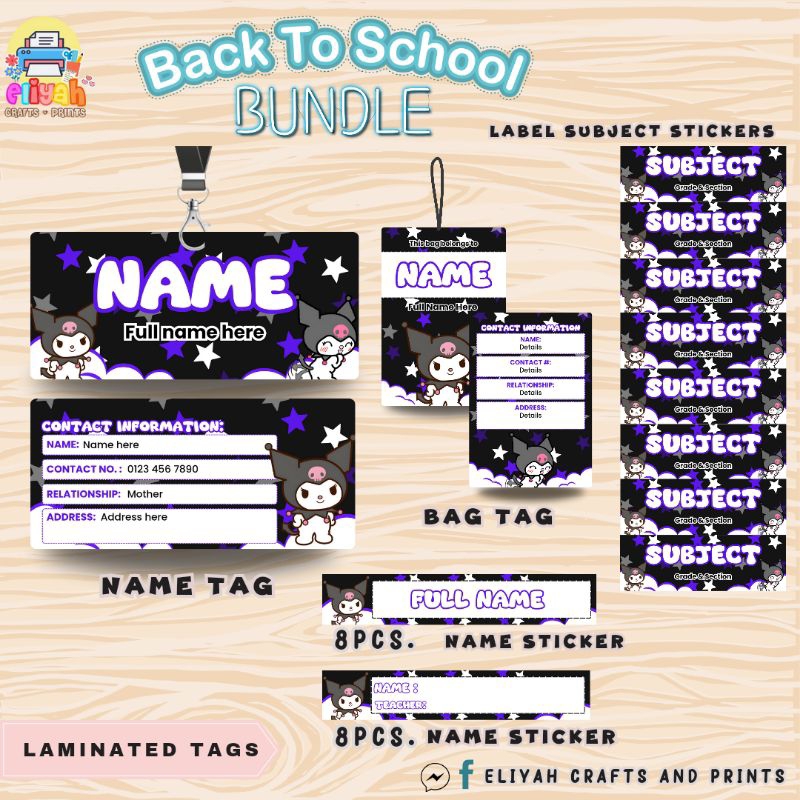 Personalized Name Label Sticker, Name Tag SET (ANY THEME) | Shopee ...