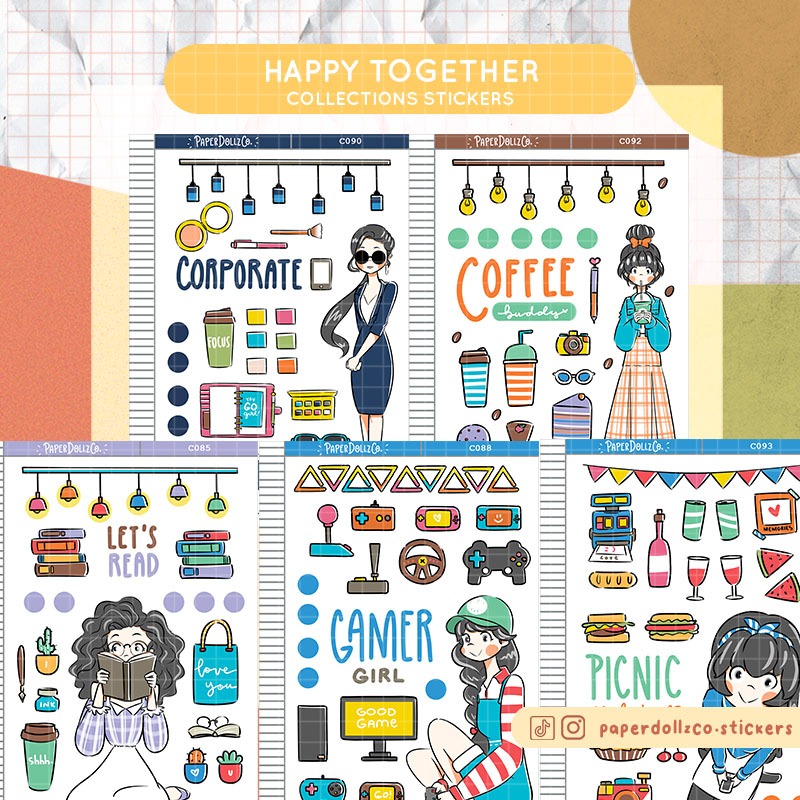 Happy Together Paperdollzco Planner Sticker Collections | C085 C088 ...